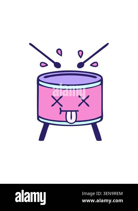 pressure popping animation of cartoon of a drum design Stock Video ...