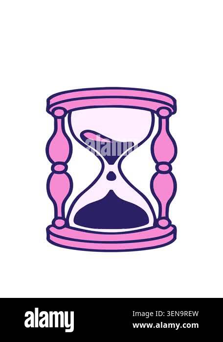 bobbing motion animation of a tattoo in traditional style of an hour ...