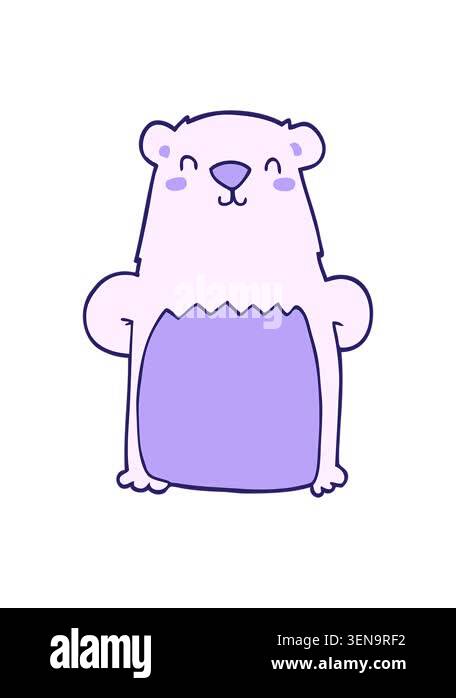 shaking motion animation of cartoon kawaii bear illustration Stock ...