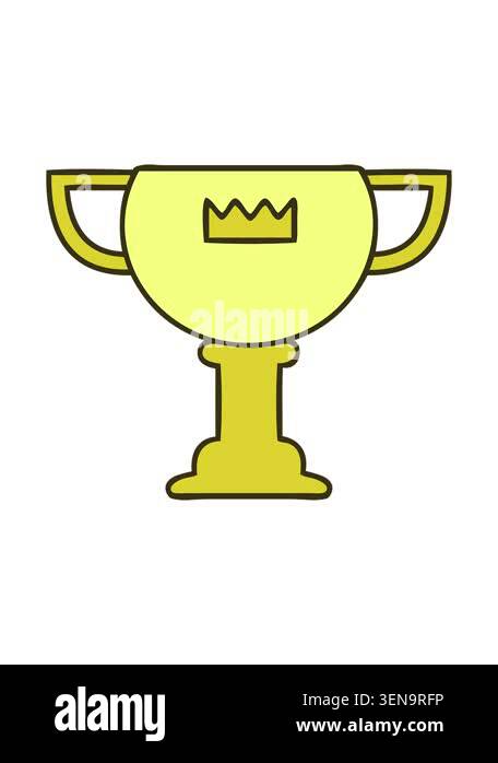 changing color animation of cute cartoon of a gold cup Stock Video ...