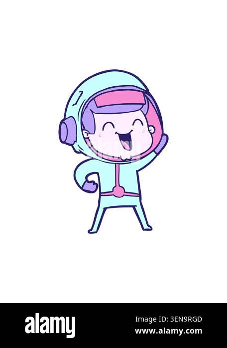 spinning motion animation of happy cartoon astronaut design Stock Video ...