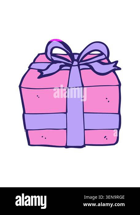 power up animation of cartoon present Stock Video Footage - Alamy