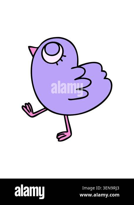 bobbing motion animation of hand drawn quirky cartoon yellow bird Stock ...