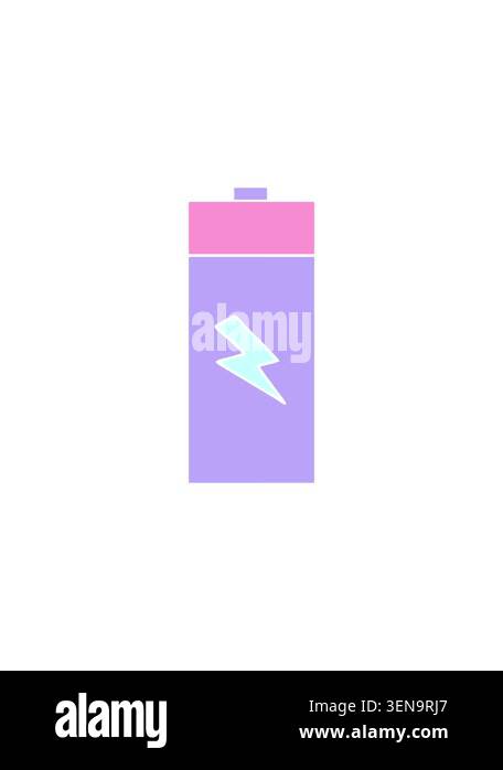 splitting effect animation of flat symbol of a electrical battery icon ...