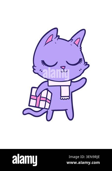 bobbing motion animation of calm cat drawing Stock Video Footage - Alamy