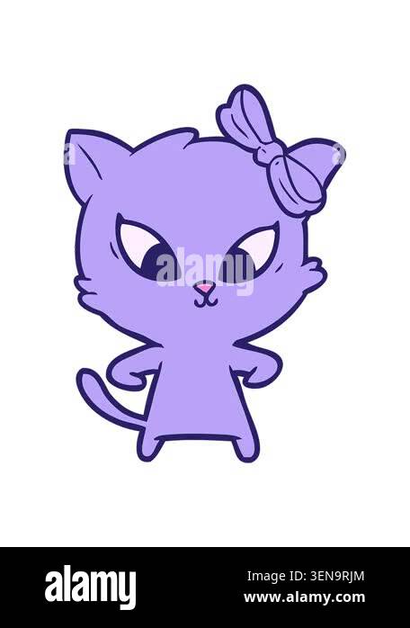 bob and pause animation of a cartoon kitten Stock Video Footage - Alamy