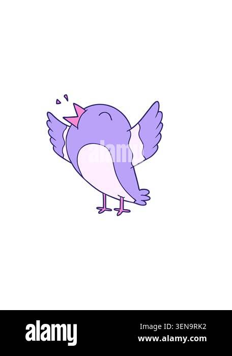 horizontally vibrating animation of retro cartoon cute bird Stock Video ...