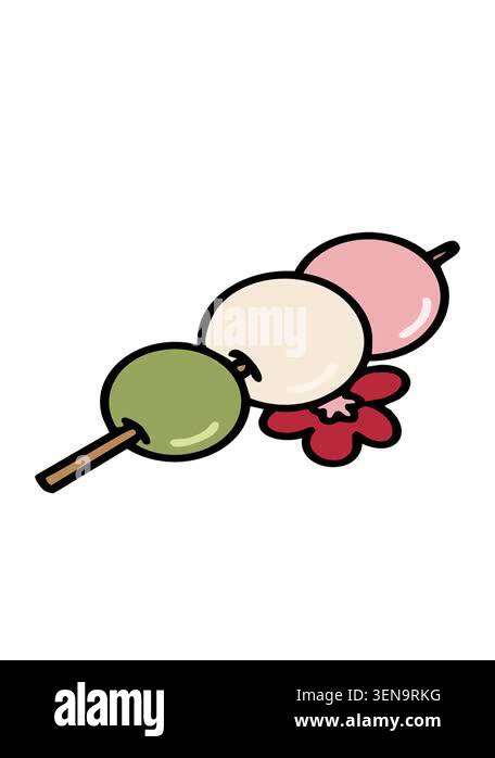 bobbing motion animation of traditional hanami japanese sweet treat ...