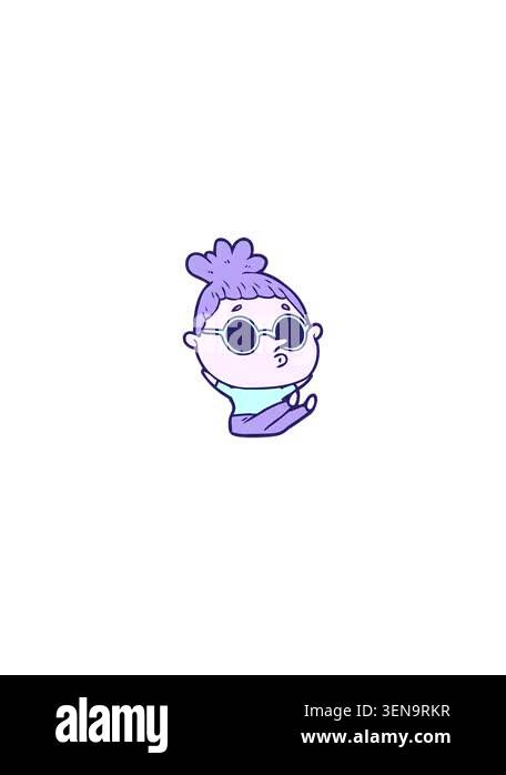flashy sales animation of cartoon woman wearing sunglasses Stock Video ...