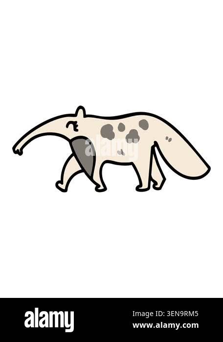bobbing motion animation of a brazilian giant anteater walking Stock ...