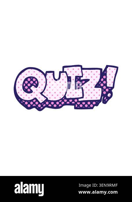 pressure popping animation of comic book style cartoon word quiz Stock ...