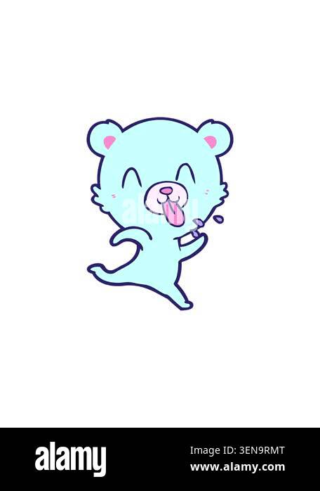 radioactive glowing animation of funny bear cartoon character Stock ...