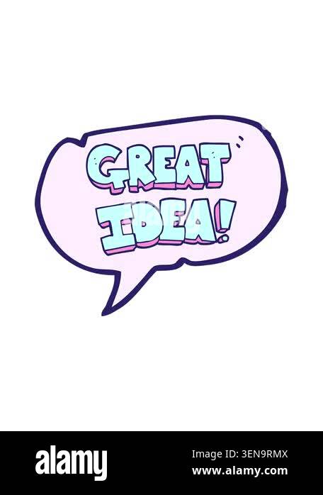 attention grabbing animation of freehand drawn speech bubble cartoon ...