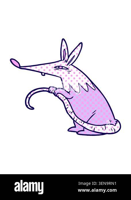 neon light effect animation of cartoon sneaky rat Stock Video Footage ...