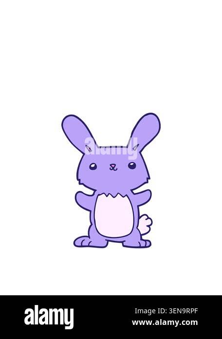 jumping motion animation of cartoon rabbit illustration design Stock ...