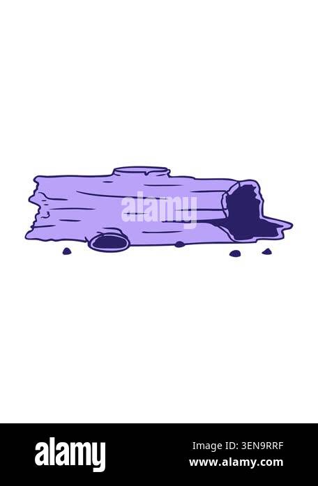 bobbing motion animation of hand drawn cartoon doodle of a tree log ...