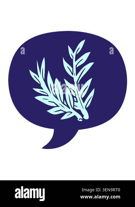 vibrating motion animation of cartoon plant with speech bubble Stock ...