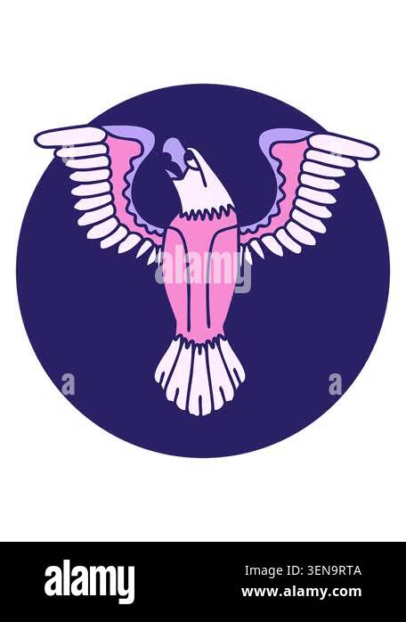 jiggle and pause animation of tattoo style image of an american eagle ...