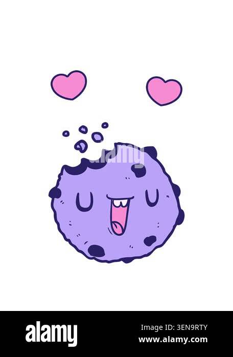 spinning hearts animation of cartoon of a cookie Stock Video Footage ...