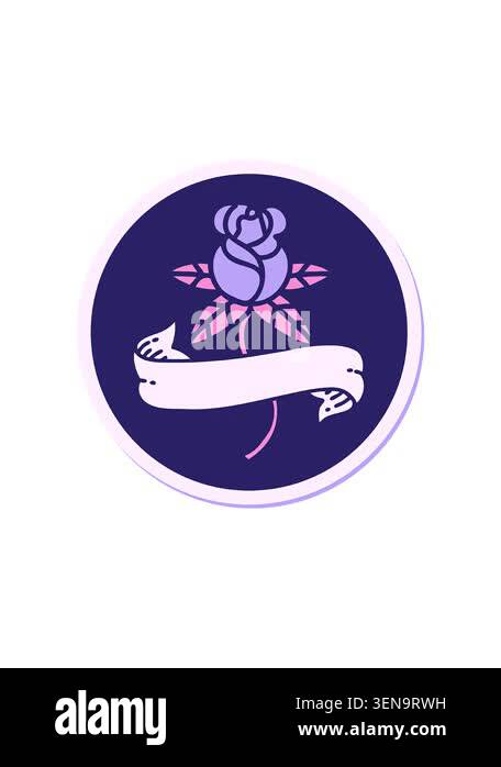 radioactive glowing animation of sticker of tattoo in traditional style ...