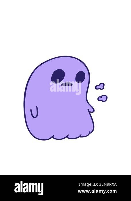bobbing motion animation of cartoon of a kawaii cute ghost Stock Video ...
