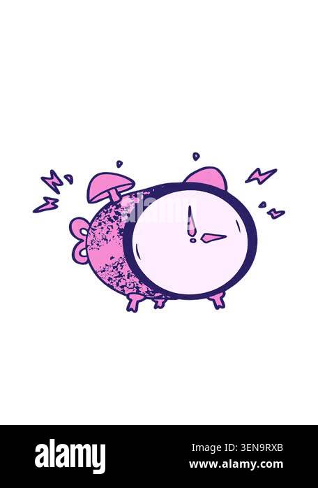 bobbing motion animation of cartoon ringing alarm clock Stock Video ...