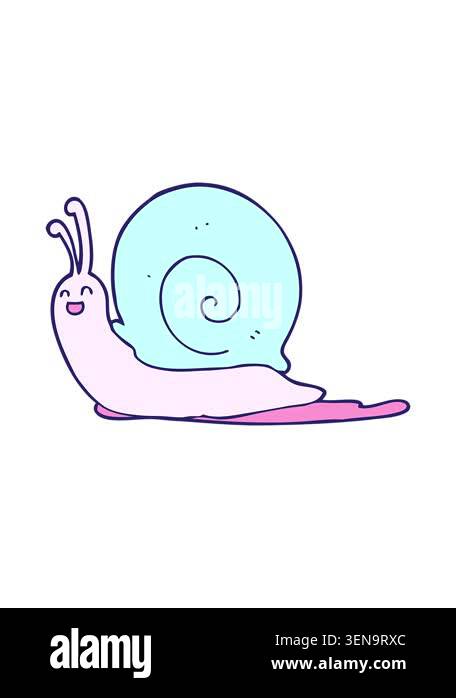 jiggle and pause animation of a cartoon snail Stock Video Footage - Alamy
