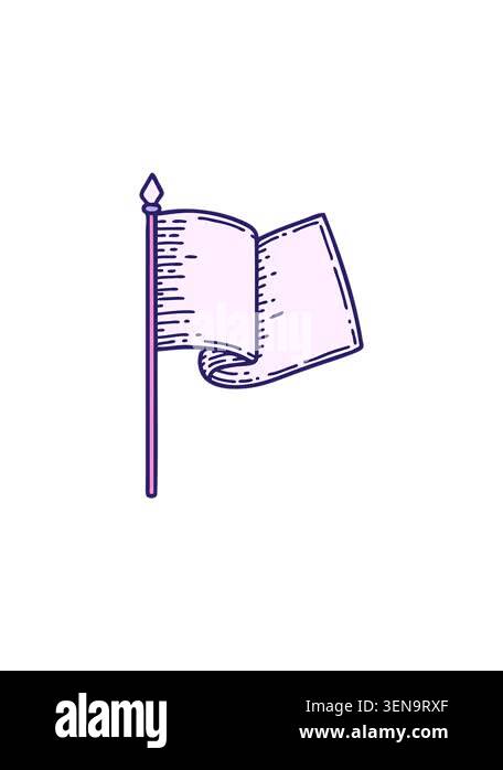 sales flash animation of tattoo in traditional style of a white flag ...
