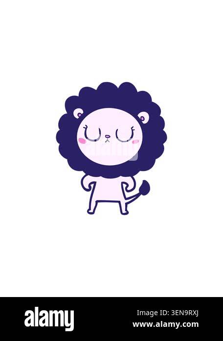 splitting effect animation of cartoon lion image Stock Video Footage ...