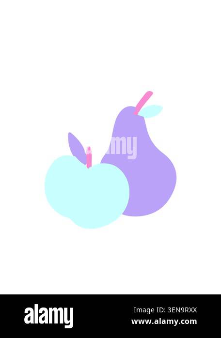 blinking radial lines animation of an apple and a pear Stock Video ...