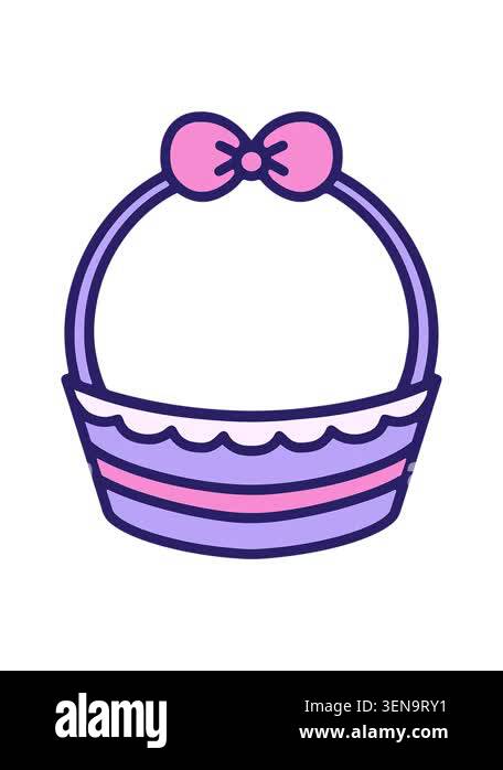 shine light effect animation of easter basket in bright colors Stock ...