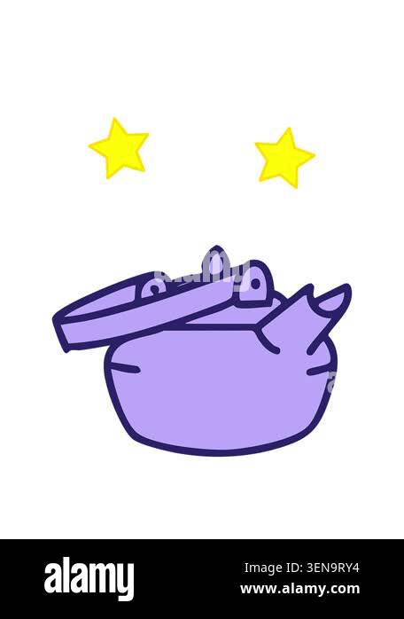 spinning stars animation of a simple japanese tea pot design Stock ...