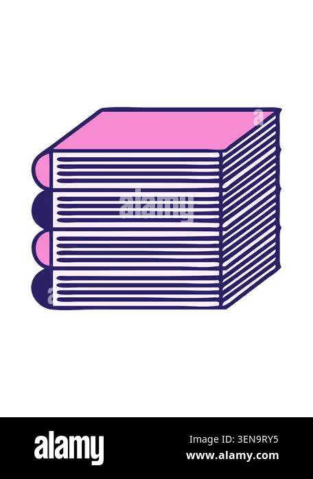 shaking motion animation of cute cartoon of a stack of books Stock ...