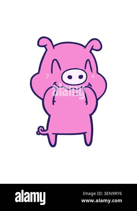 shivering motion animation of nervous cartoon pig Stock Video Footage ...