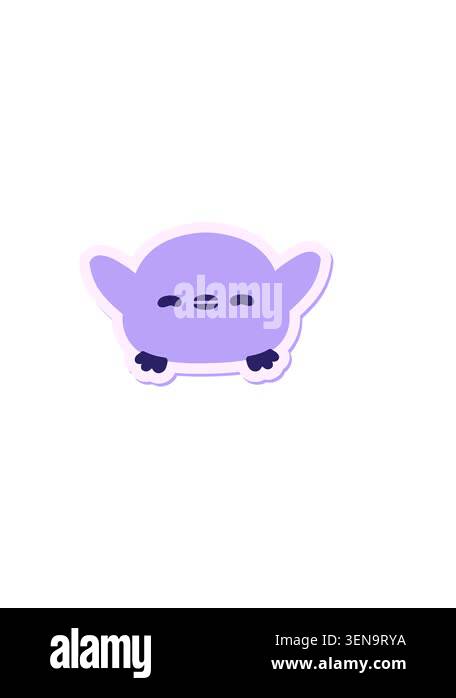 horizontally vibrating animation of cute cartoon baby bird sticker ...