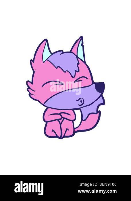 shivering motion animation of cartoon drawing of a wolf whistling Stock ...