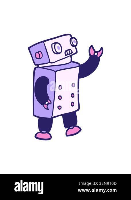 bobbing motion animation of a quirky cartoon robot Stock Video Footage ...