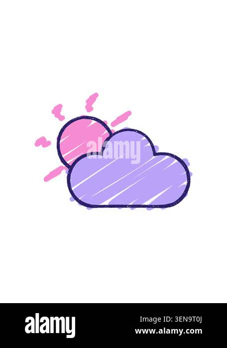 spinning motion animation of Storm Cloud Chalk effect Drawing Stock ...