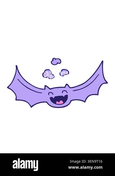 bobbing motion animation of cartoon bat drawing Stock Video Footage - Alamy