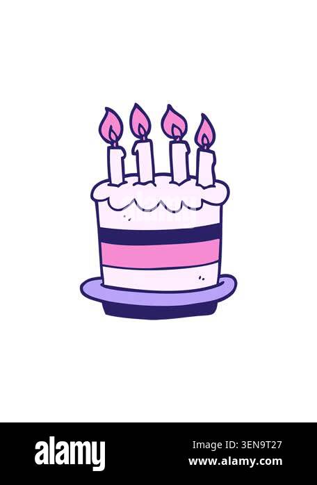popping motion animation of birthday cake cartoon Stock Video Footage ...