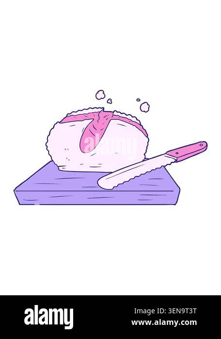 pixelize effect animation of cartoon bread Stock Video Footage - Alamy