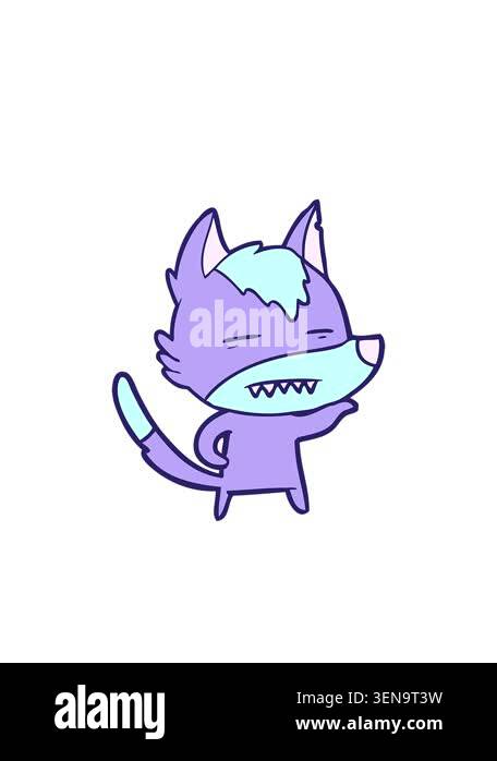 blinking radial lines animation of a cartoon wolf showing teeth Stock ...
