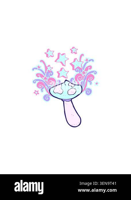 splitting effect animation of a cartoon toadstool Stock Video Footage ...