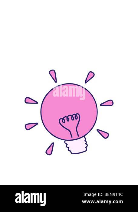 jumping motion animation of cartoon of an electric light bulb Stock ...