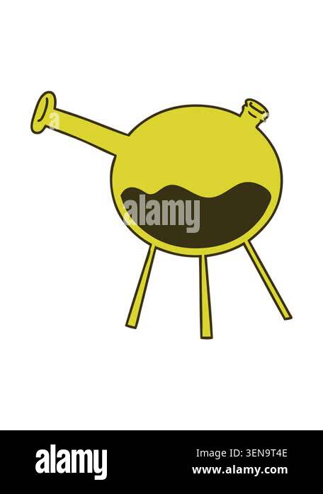 changing color animation of hand drawn cartoon doodle of a science test ...