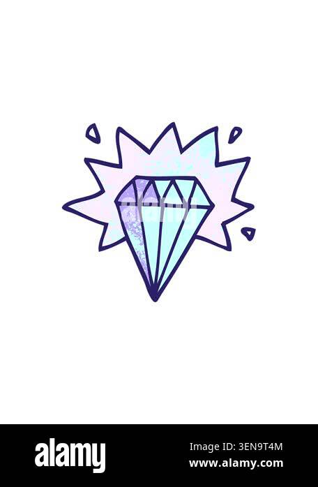 starburst effect animation of cartoon doodle tattoo diamond Stock Video ...