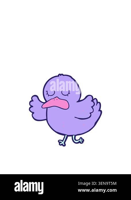 jumping motion animation of cartoon duck artwork Stock Video Footage ...