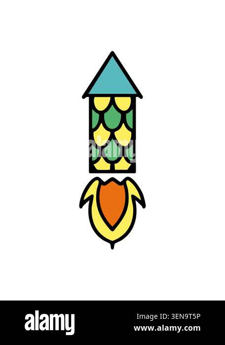 jiggle and pause animation of carnival firework brazil rocket Stock ...