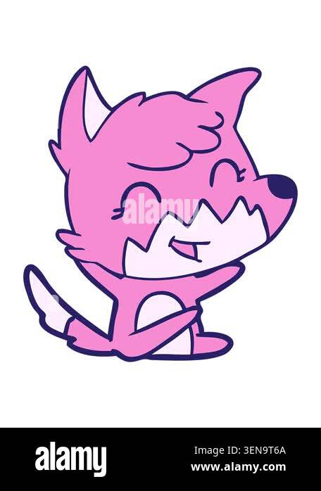 bobbing motion animation of happy cartoon fox Stock Video Footage - Alamy