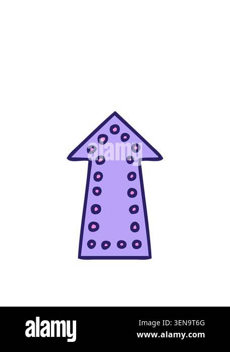 stretching up animation of hand drawn quirky drawing of arrow Stock ...